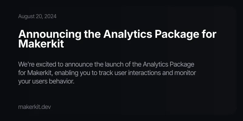 Announcing the Analytics Package for Makerkit