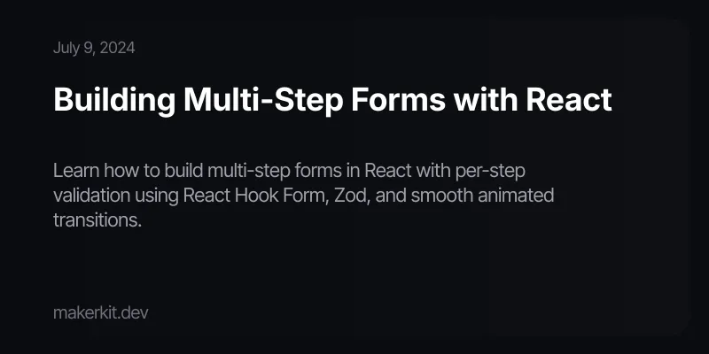 Building Multi-Step Forms with React