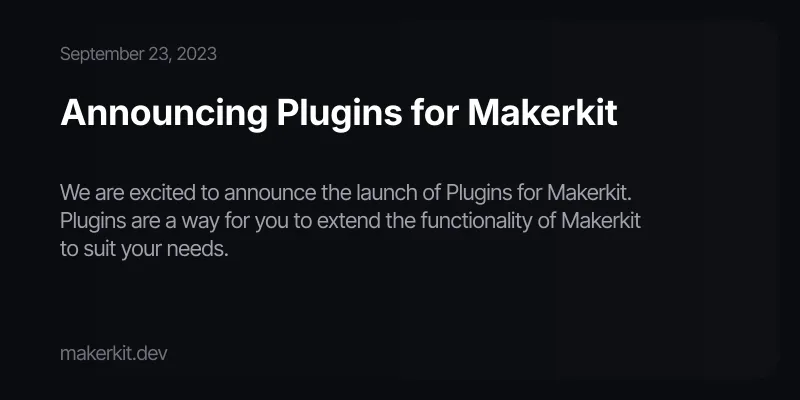 Announcing Plugins for Makerkit