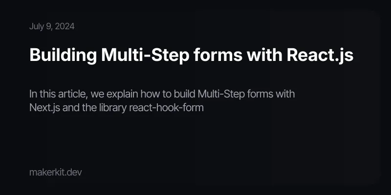 Building Multi-Step forms with React.js