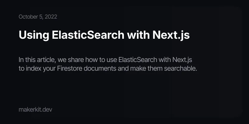 Using ElasticSearch with Next.js