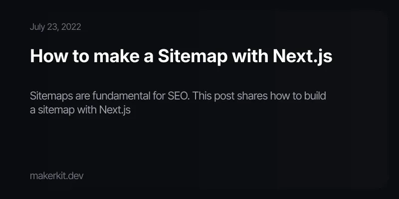 How to make a Sitemap with Next.js