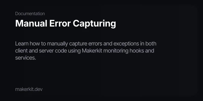 Manual Error Capturing