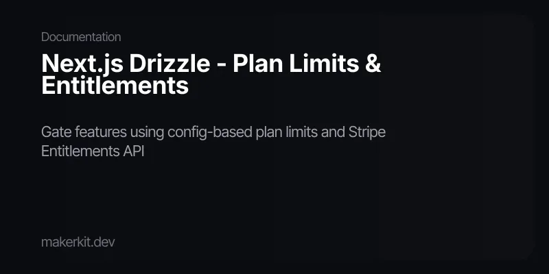 Next.js Drizzle - Plan Limits & Entitlements