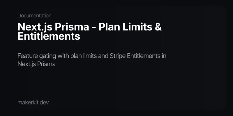 Next.js Prisma - Plan Limits & Entitlements