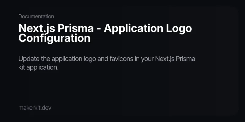 Next.js Prisma - Application Logo Configuration