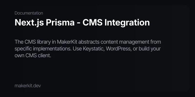 Next.js Prisma - CMS Integration