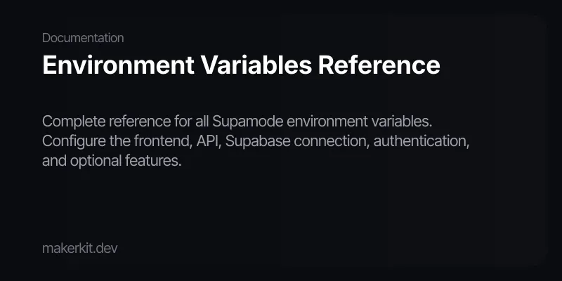 Environment Variables Reference